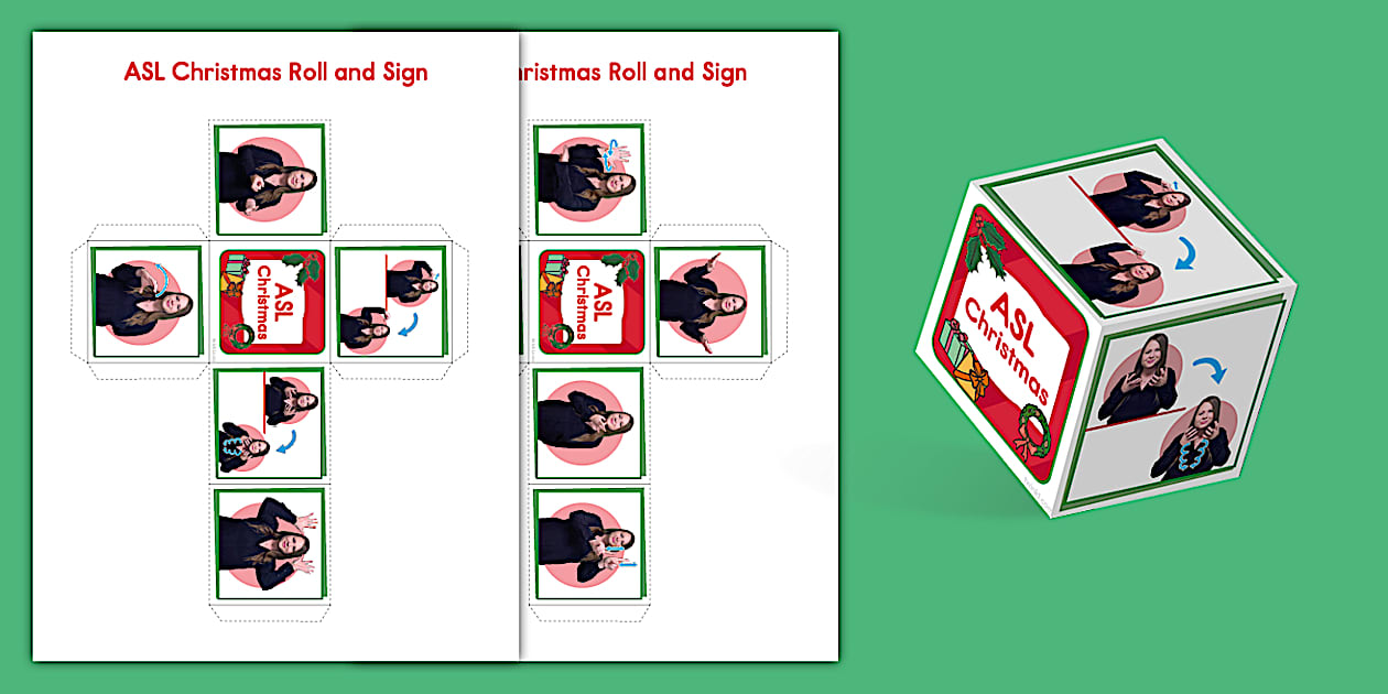ASL Christmas Roll and Sign Worksheet (teacher made)