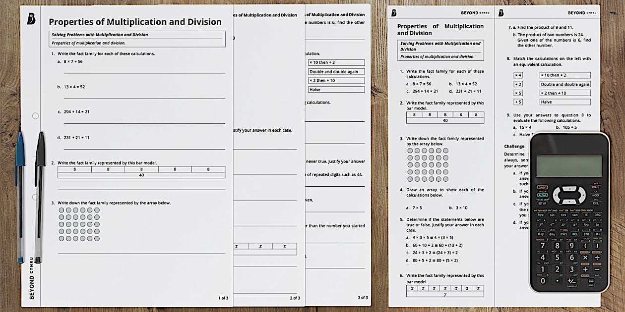 Properties of Multiplication and Division - Twinkl