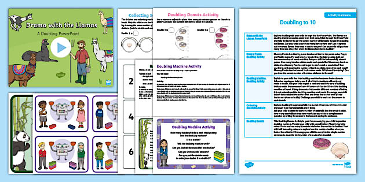 👉 EYFS Home Learning Maths Activity Pack - Doubling to 10 (Ages 4 - 5)