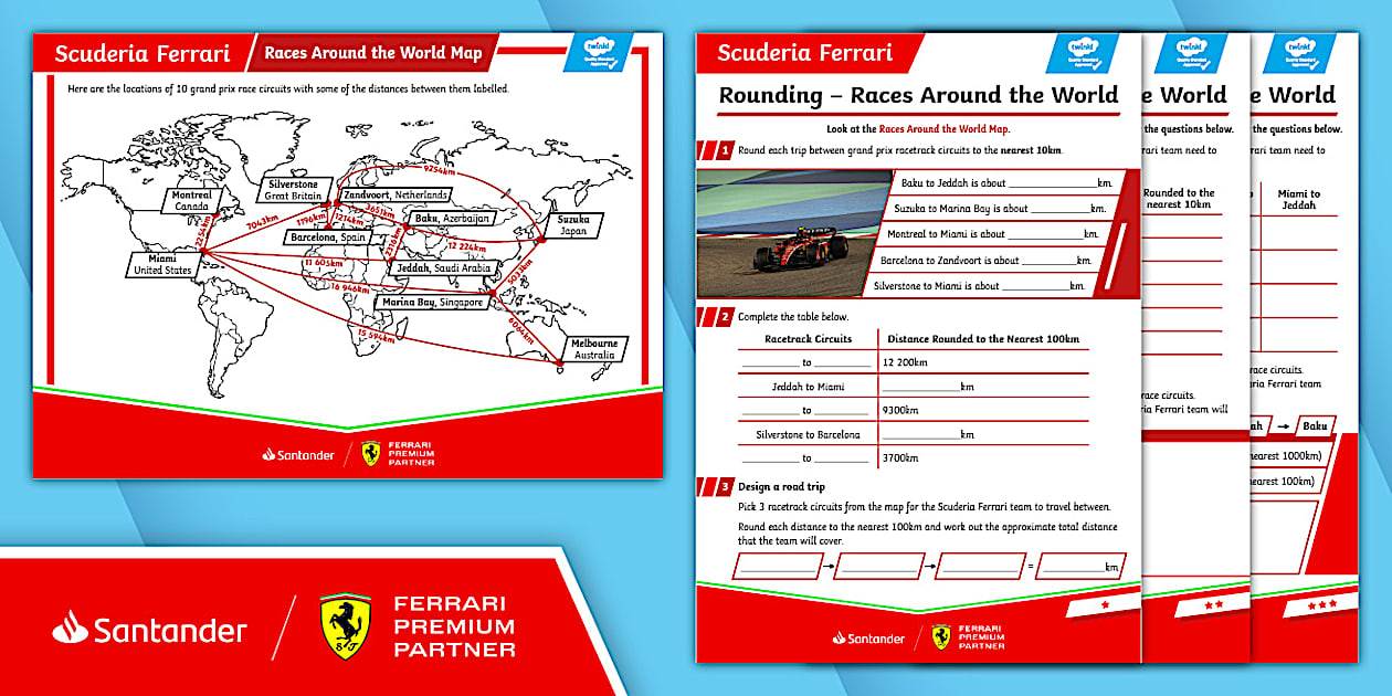 FREE! - 👉 Scuderia Ferrari: Rounding Activity [Ages 7-11]