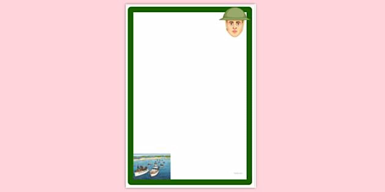 Simple Dunkirk Boats Page Border | Page Borders | Twinkl