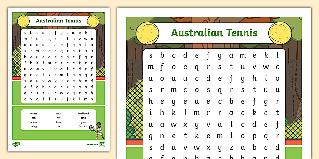 Australian Open Word Search (teacher made) - Twinkl