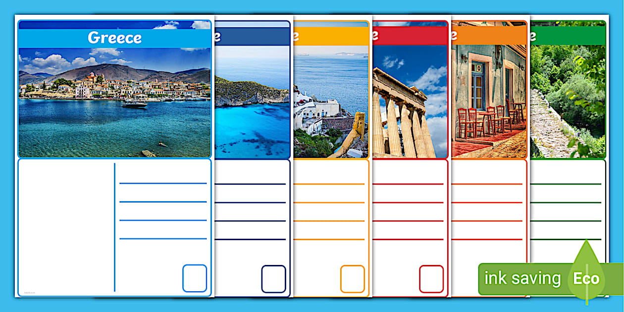 Greece Postcards for Kids - Write and Share its Magic!
