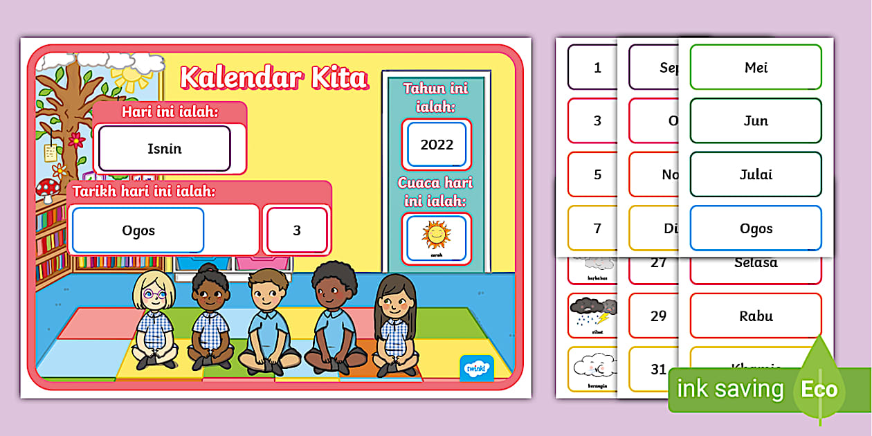 Carta Kalendar dan Cuaca Harian (teacher made) - Twinkl