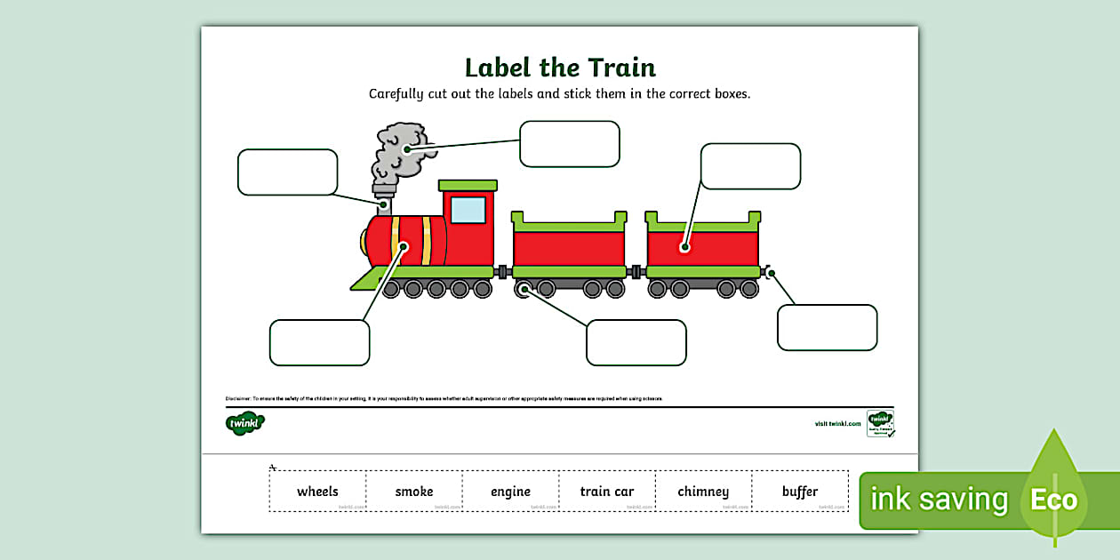 Label the Train Activity Sheet (Teacher-Made) - Twinkl