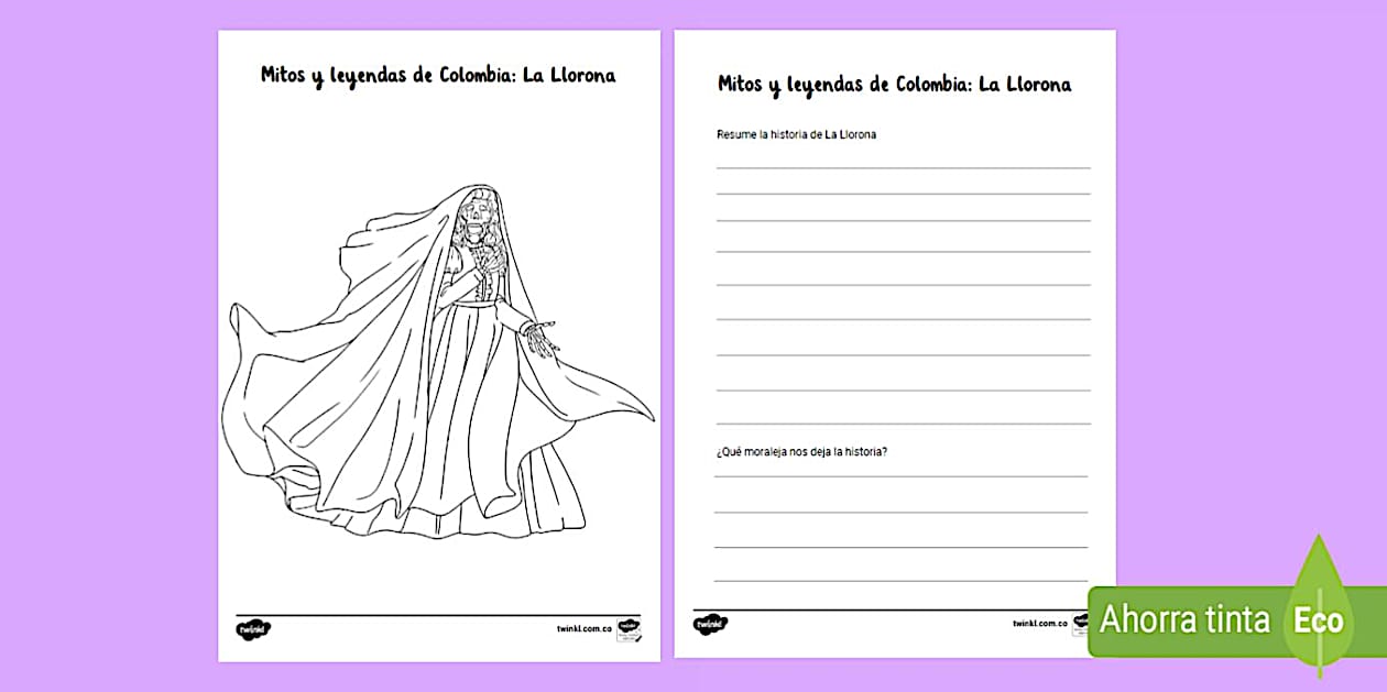 Dibujo de La Llorona para colorear (Lehrer gemacht) - Twinkl