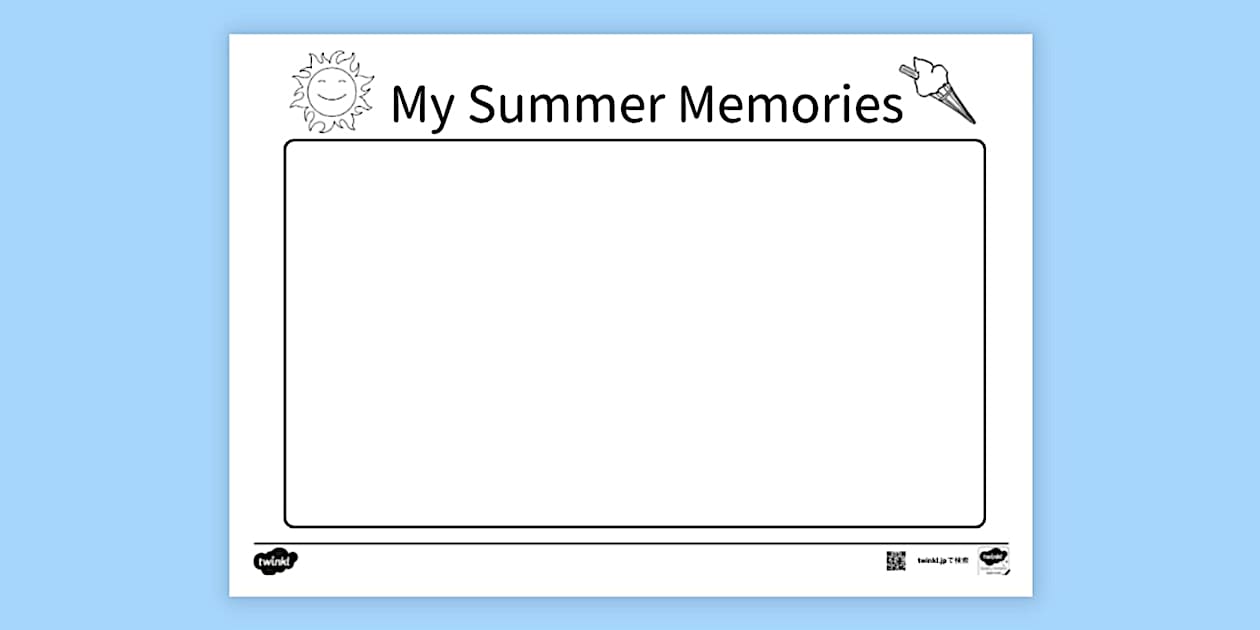 Summer Memories Drawing Template- English - Twinkl