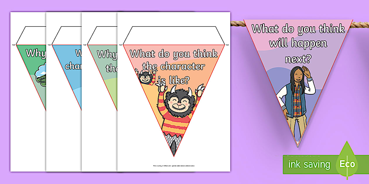 👉 Children's Bedroom Bunting - Reading Prompts and Questions