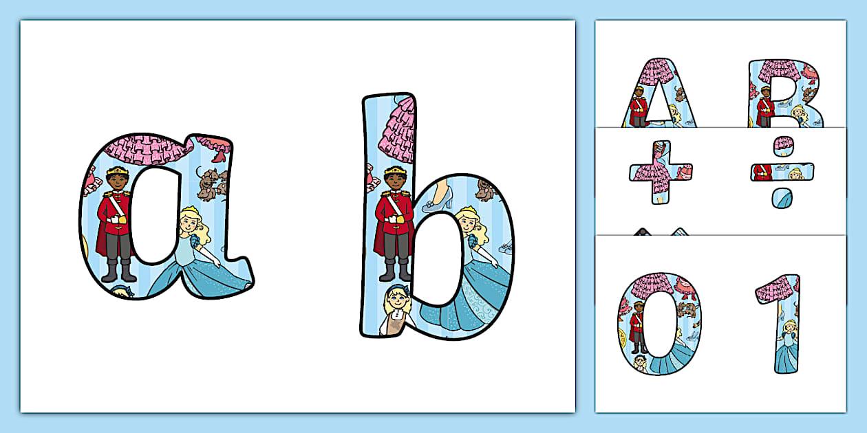 Cursive Cinderella Themed Size Editable Display Lettering