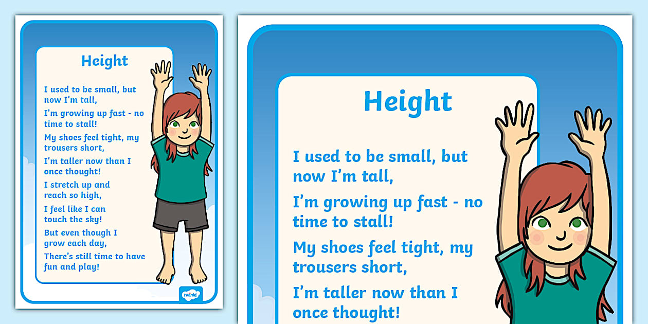 Height Poem Example (teacher made) - Twinkl