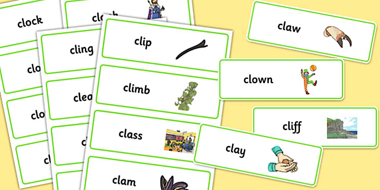 Cl Sound Word Cards - Phonics Resource (teacher made)