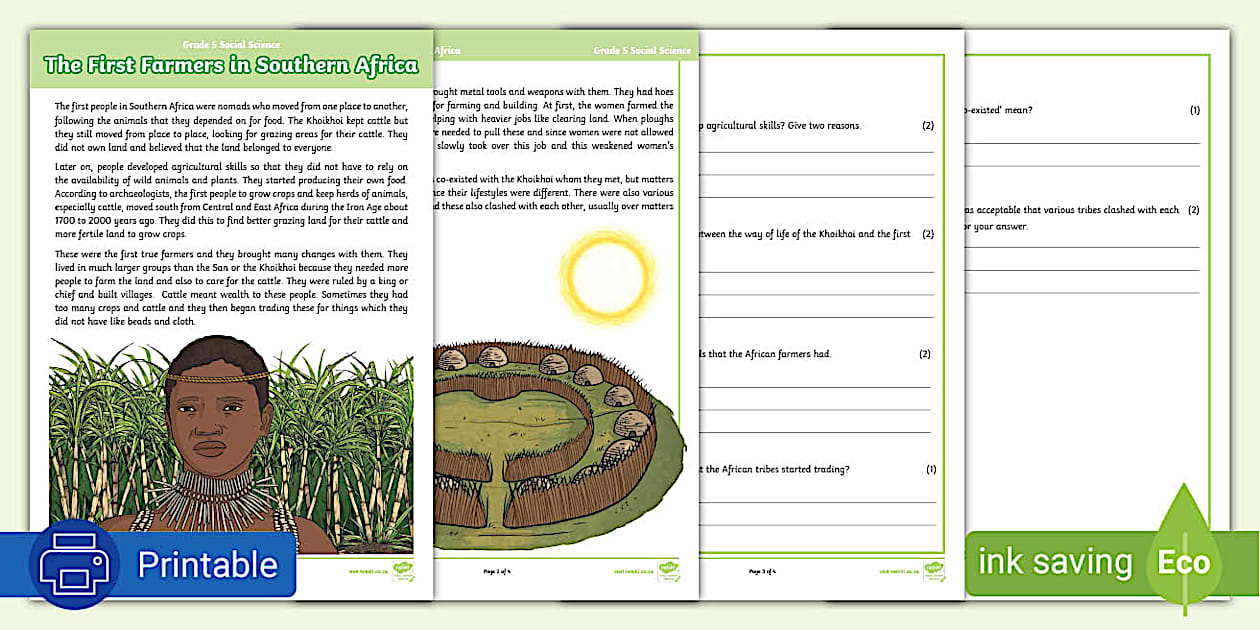 First Farmers Grade 5 Term 2 Worksheets (teacher made)