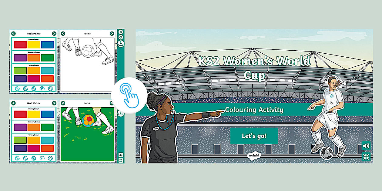 KS2 Women's World Cup Interactive Colouring
