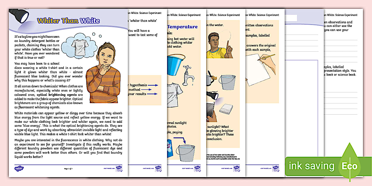 Whiter Than White: Science Experiment (teacher made)