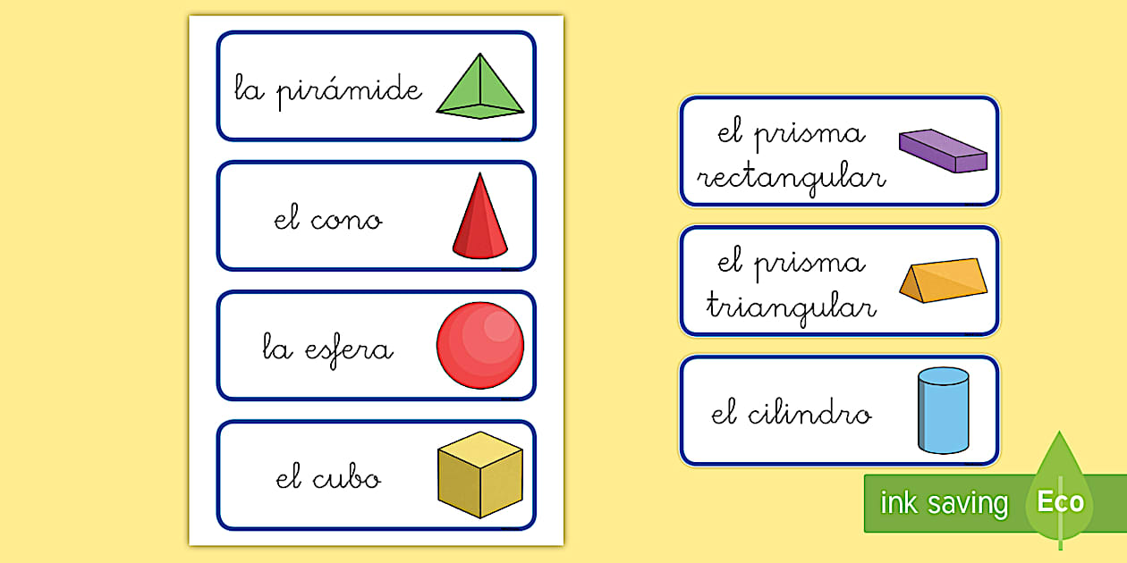 Tarjetas de vocabulario: Figuras 3D (teacher made) - Twinkl