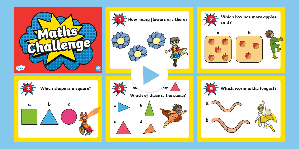 Reception Maths Challenge PowerPoint (teacher made) - Twinkl