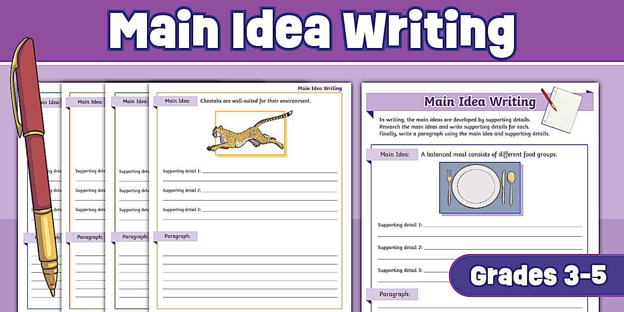 Main Idea Writing Worksheets for 3rd-5th Grade