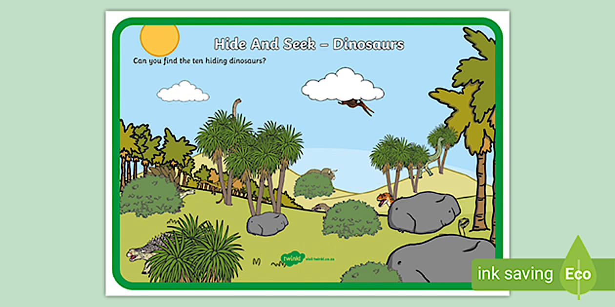 Hide And Seek - Dinosaurs Activity (Teacher-Made) - Twinkl