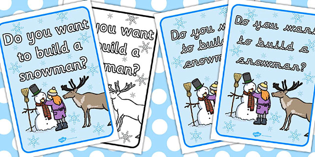 Cursive Do You Want to Build a Snowman Display Poster