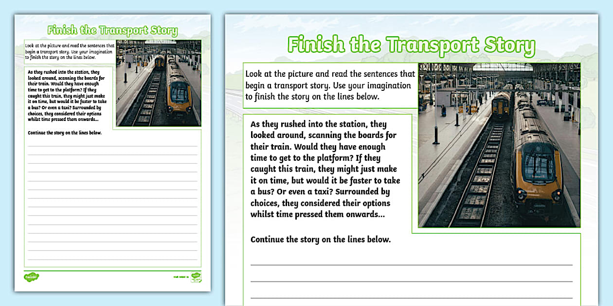 Finish the Transport Story Writing Template