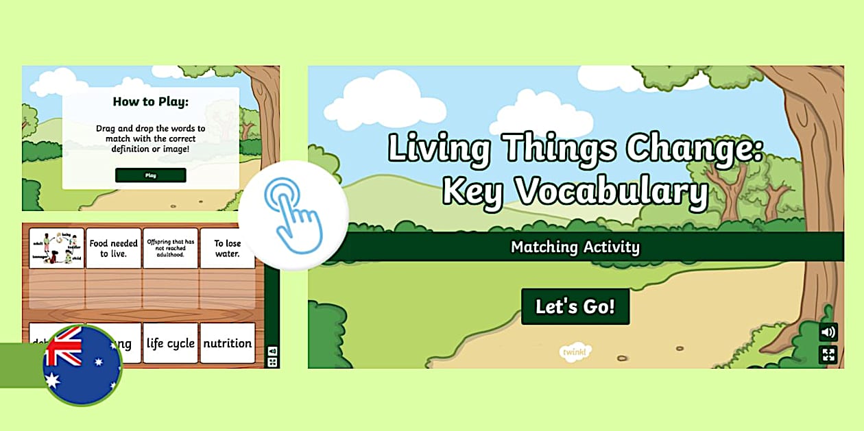 Living Things Change Key Vocabulary Matching Activity