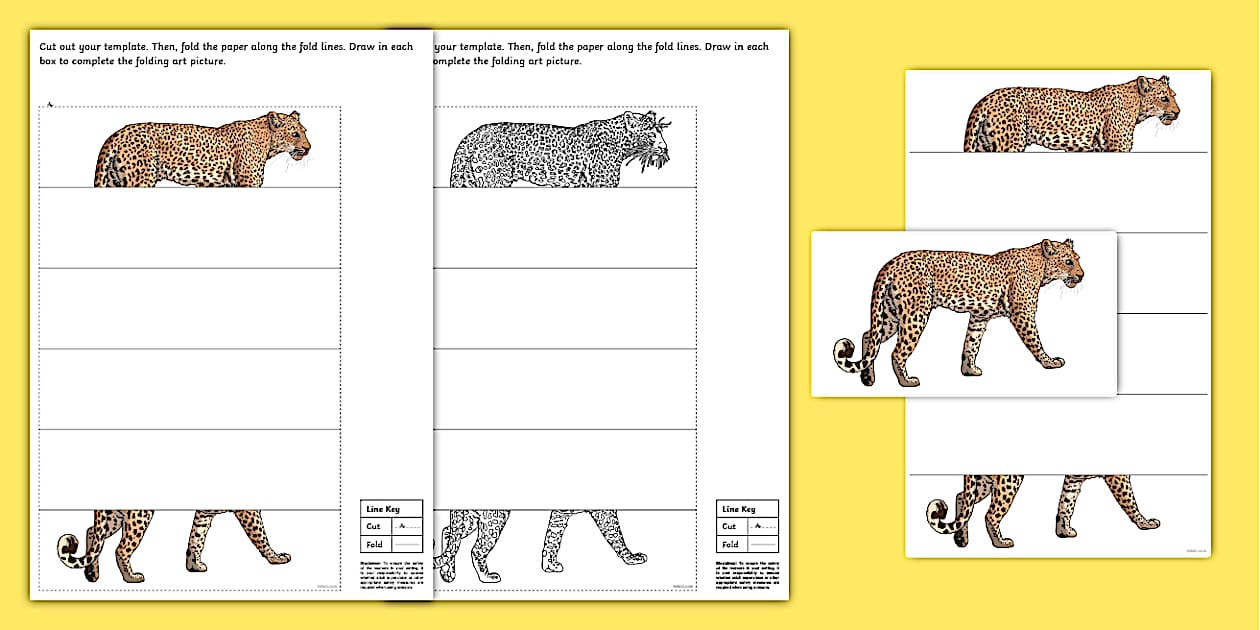 * NEW * Leopard Folding Art Template - Twinkl Art - Twinkl