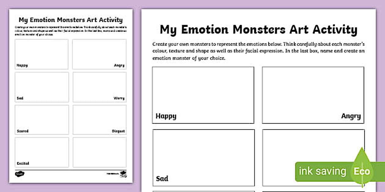 Editable My Emotion Monsters Art Activity (teacher made)