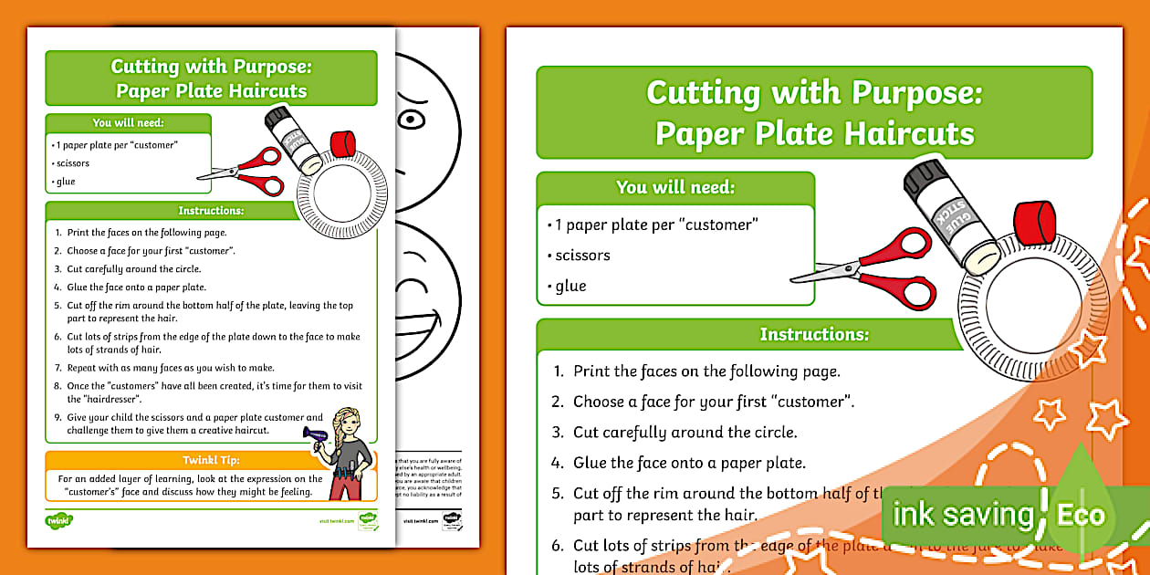 Cutting with Purpose: Paper Plate Haircuts (Teacher-Made)