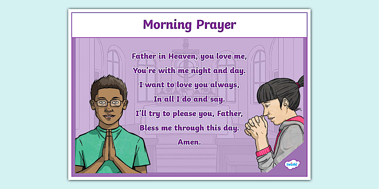 Morning Prayer for Kids Poster | Children's Morning Prayers