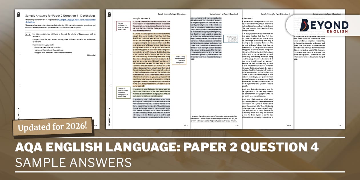 AQA English Language Paper 2 Question 4 Model Answer Beyond