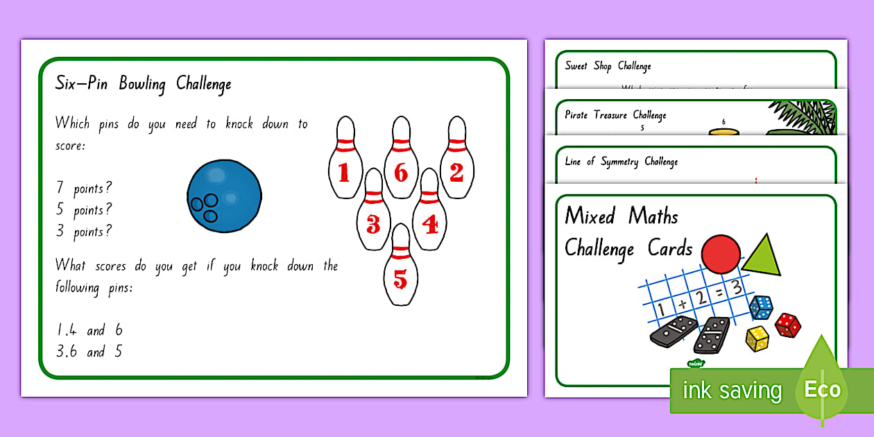 Mixed Maths Challenge Cards (teacher made) - Twinkl