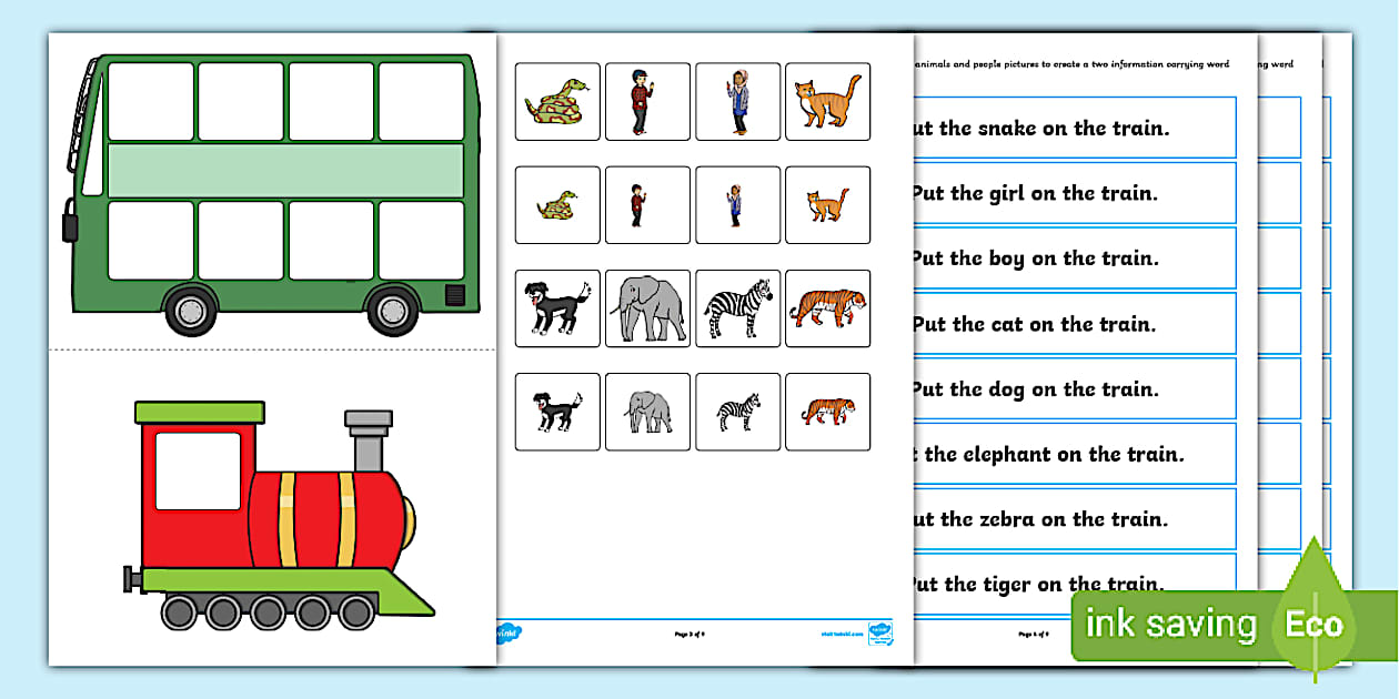 Train and Bus Following Instructions Word Game 2ICW - instruct