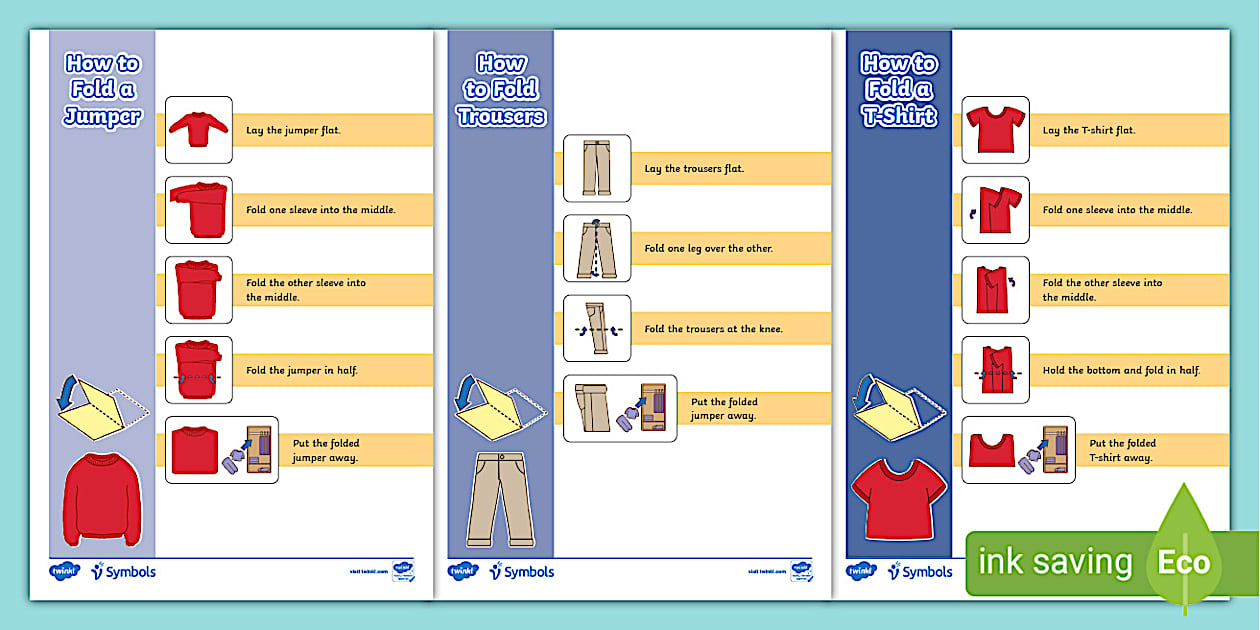 Twinkl Symbols: Folding Clothes Visuals (teacher made)