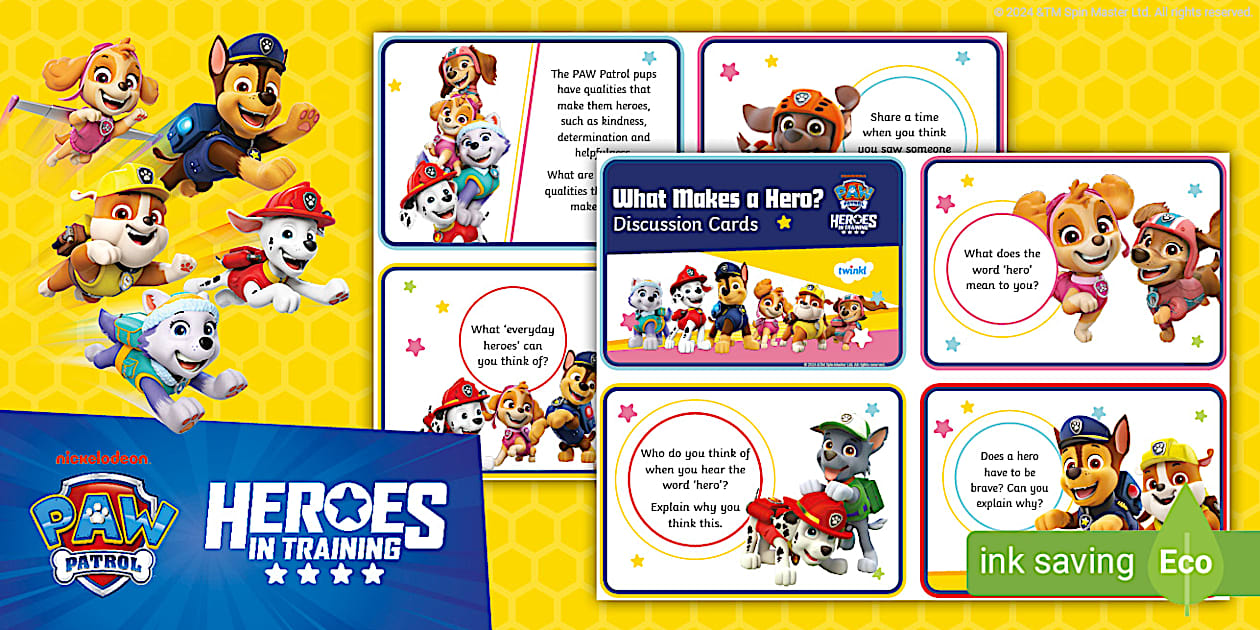 FREE! - PAW Patrol: What Makes a Hero? Discussion Cards