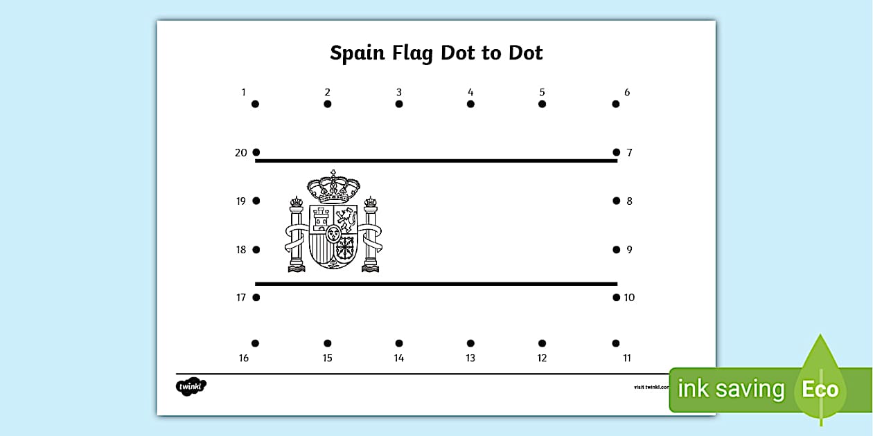 Spain Flag Dot to Dot Worksheet | Fine Motor Skills - Twinkl