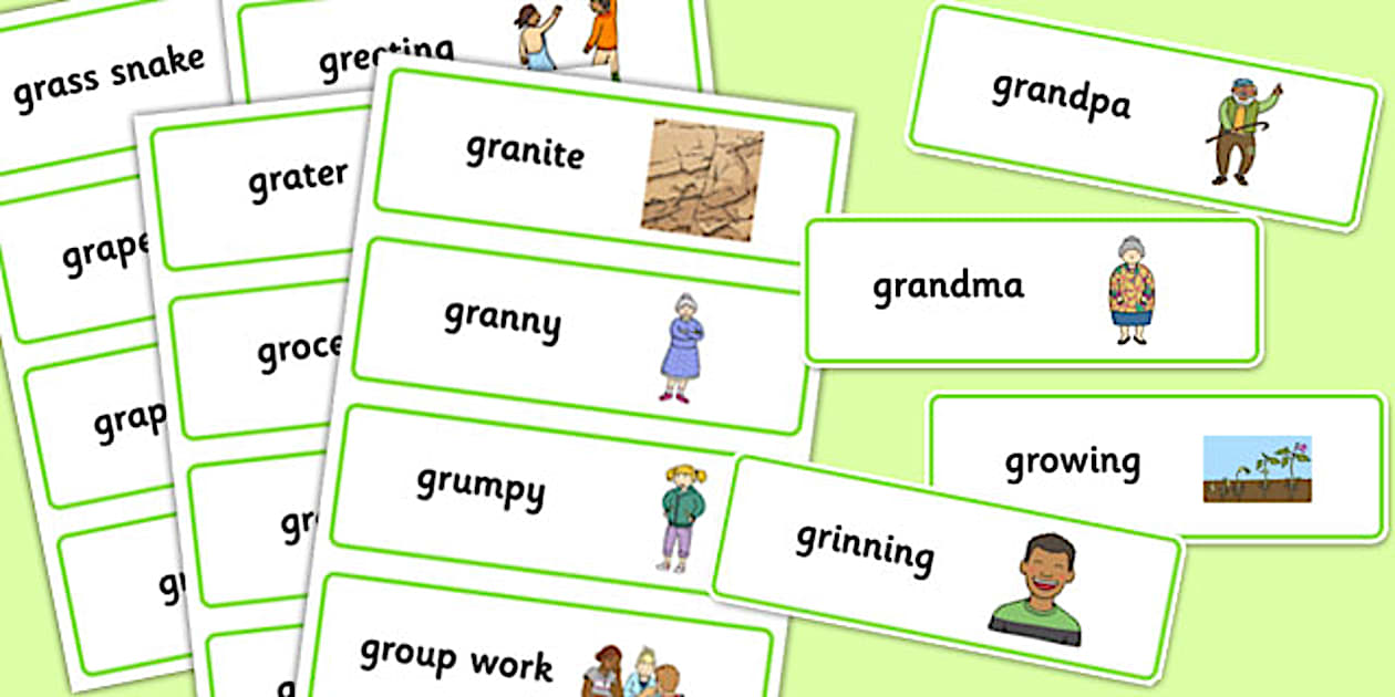 2 Syllable GR Word Cards (teacher made) - Twinkl