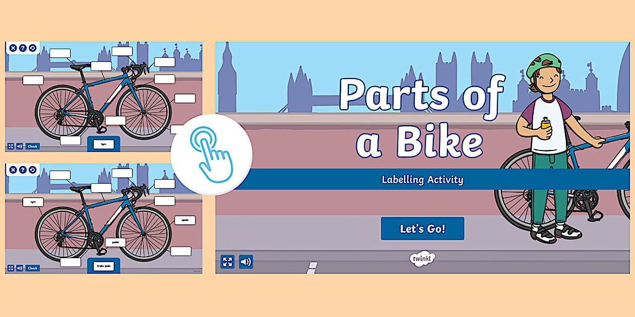 Parts of a Bike Interactive Labelling Activity - Twinkl