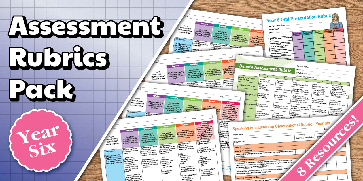 Year 6 Assessment Rubrics Pack (teacher made) - Twinkl