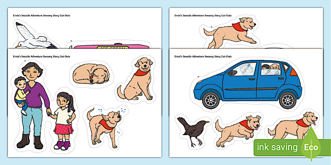 Ernie's Seaside Adventure Sensory Story Cut-Outs
