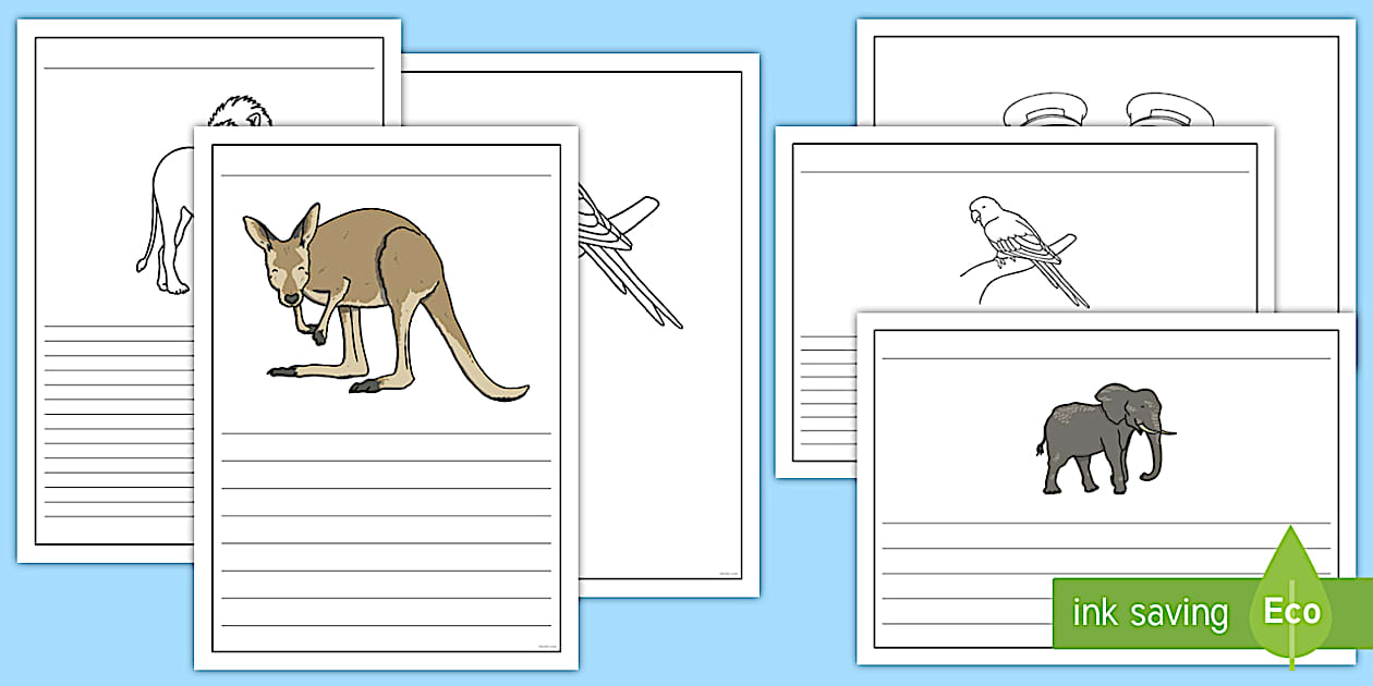 Zoo Animals Writing Frames Pack (teacher made) - Twinkl