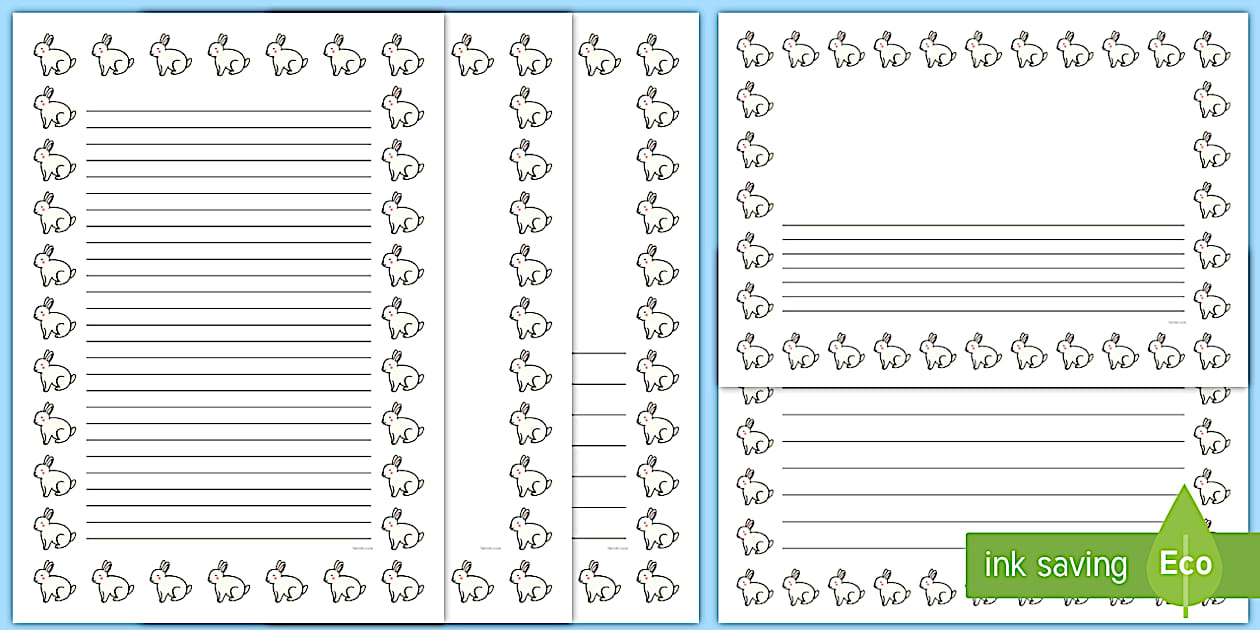 Rabbit Portrait Page Borders- Portrait Page Borders - Twinkl