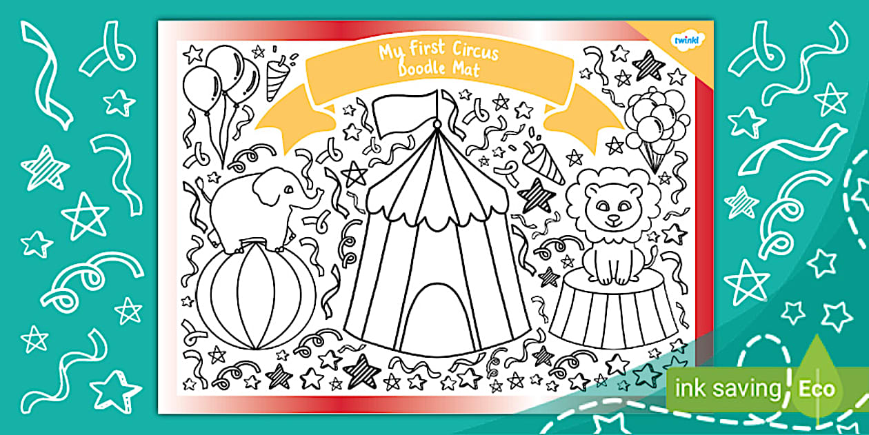 My First Circus Doodle Mat (teacher made) - Twinkl