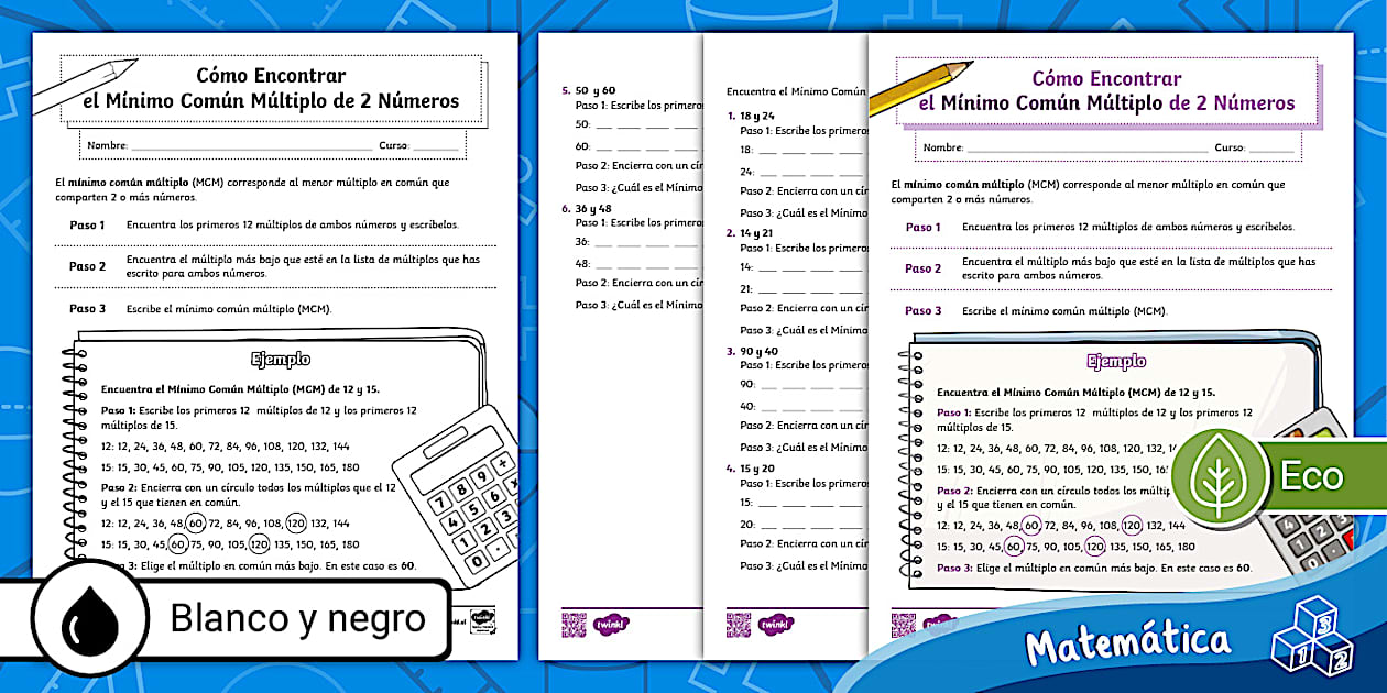 MCM mínimo común múltiplo guía matemática múltiplos