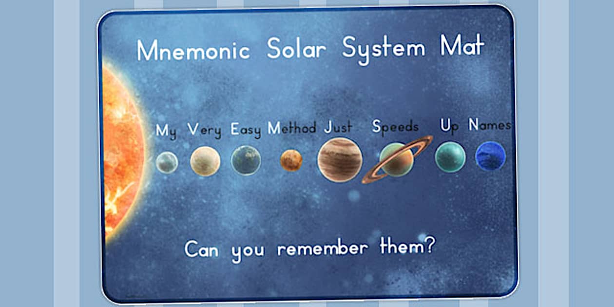 Mnemonic Solar System Mat (teacher made) - Twinkl