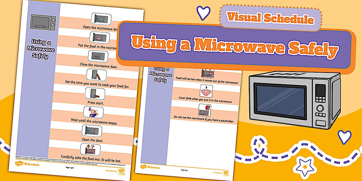 Twinkl Symbols: Using a Microwave Safely Visual Schedule