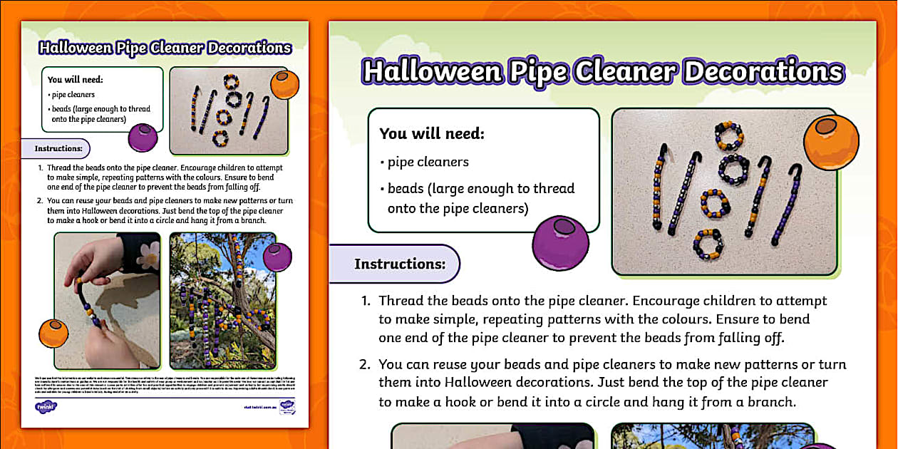 Halloween Pipe Cleaner Decorations (teacher made) - Twinkl