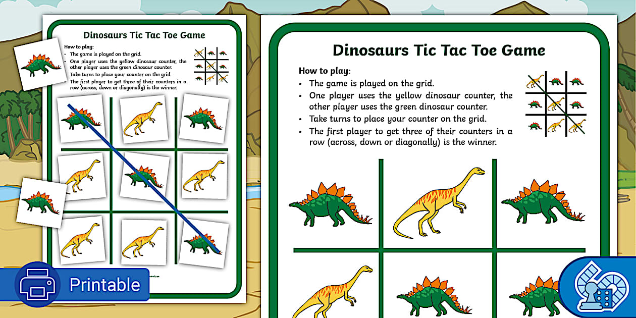 Dinosaurs Tic Tac Toe Game