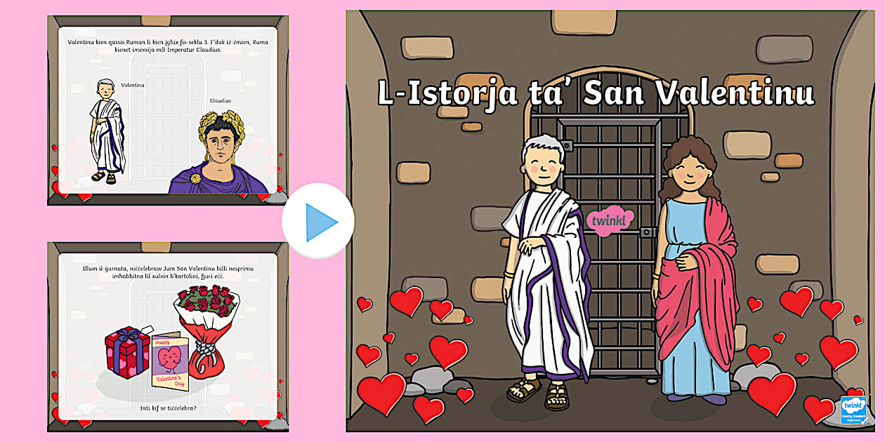 PowerPoint: L-Istorja ta' San Valentinu - Twinkl