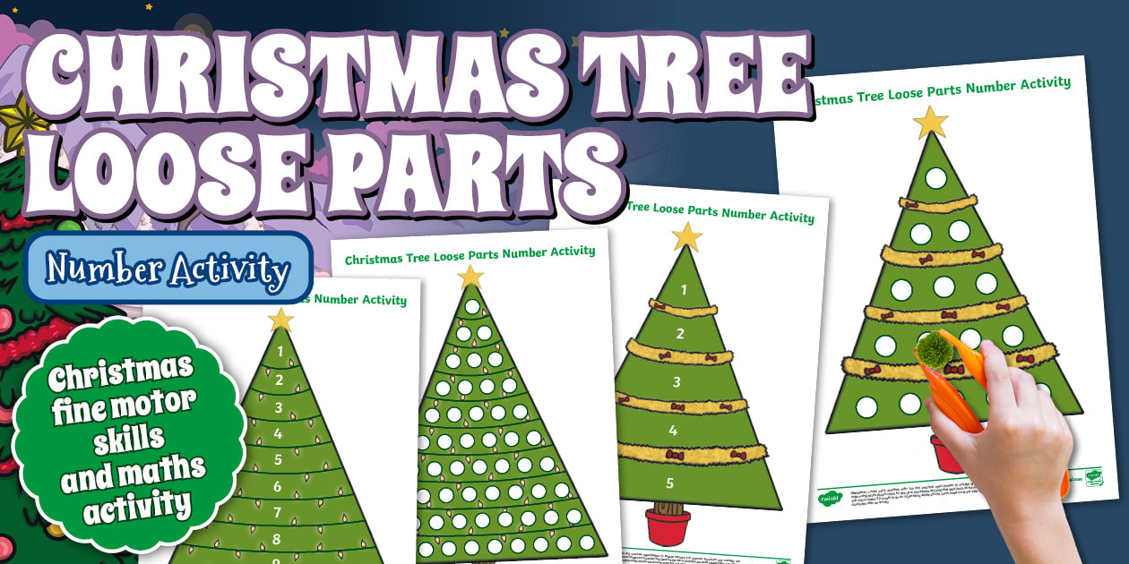 Christmas Tree Loose Parts Number Activity | Twinkl