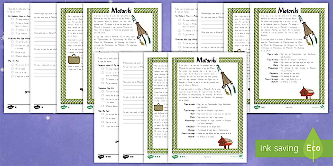 Matariki Te Reo Māori Differentiated Reading Comprehension Activity